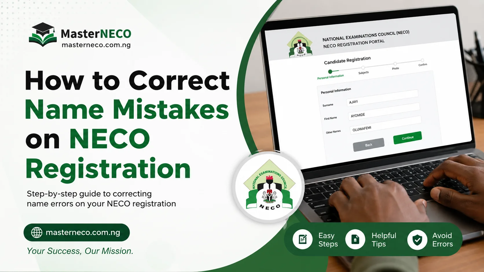 How To Correct Name Mistakes On NECO Registration 2026